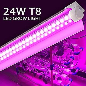 (8-Pack) LED Grow Light, T8 Grow Lights 2FT, 192W(8×24W) High Intensity Full Spectrum Indoor Grow Lights with High PPFD Value, Grow Lights for Indoor Plants, Seed Starting, Succulent, Vegetables