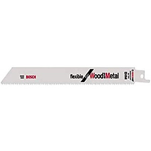 Bosch Professional 100 pieces Sabre Saw Blade S 1022 HF Flexible for Wood and Metal (Length 200 mm, sabre saw accessories)