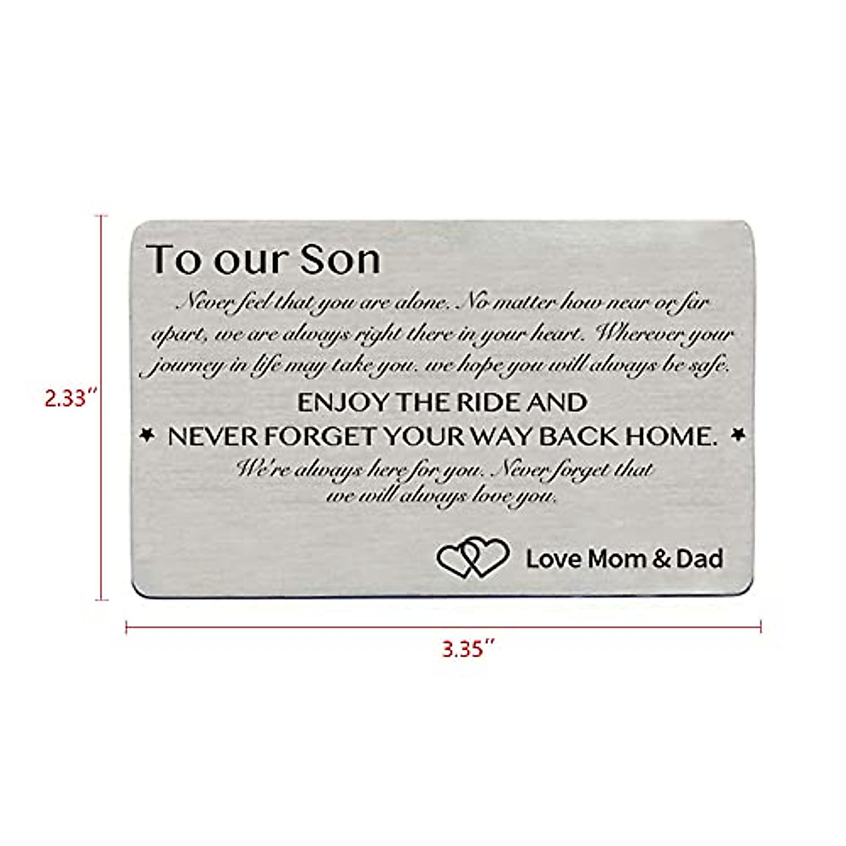SUN IN SKY Son Wallet Card Gifts from Mom Dad Son Gifts from Mom Dad To My Son Wherever Your Journey In Life May Take You Always Be Safe Son Birthday Wedding Christmas Cards Small