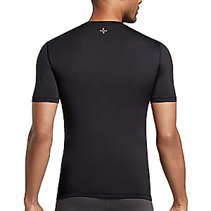 Tommie Copper Men’s Core Compression Short Sleeve Crew Neck Shirt | UPF 50, Breathable Base Layer for Sports, Gym & Support - Black - Large