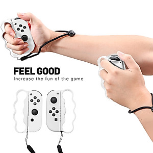 ECHZOVE Grips for Fitness Boxing Switch, Controller Accessories Compatible with Nintendo Switch Sports and Switch Boxing Game, 2 Packs-White