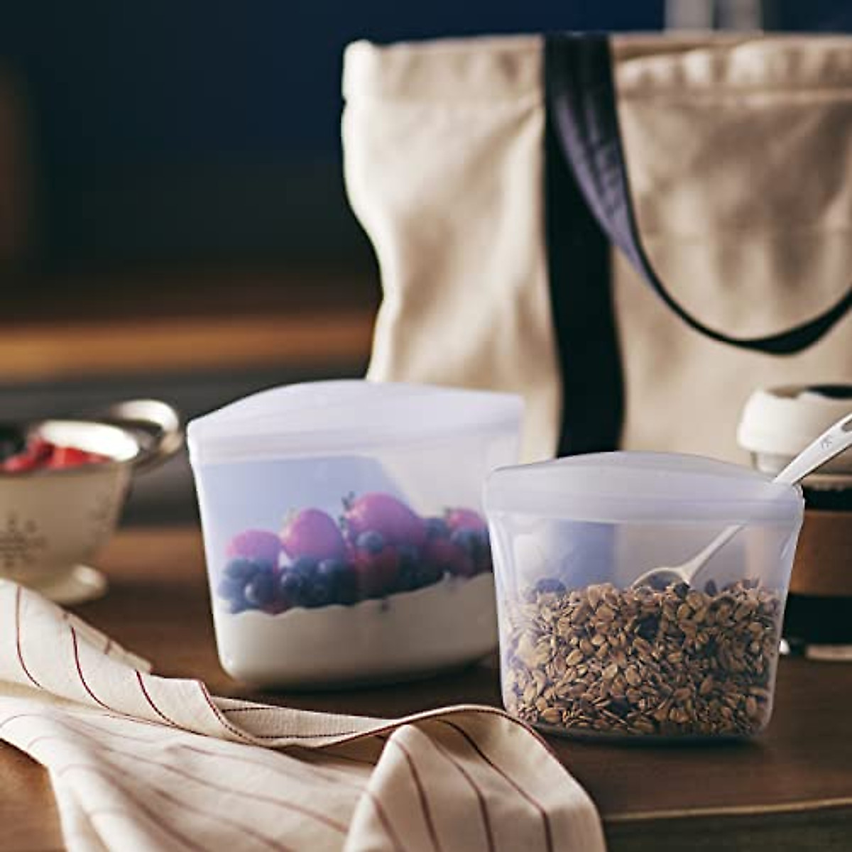 Stasher Premium Silicone Reusable Food Storage Bags, 6-Pack, Rainbow | Multi-Use Food Storage Bags, Lunch Bag, Travel Containers | BPA Free, Leak-free, Dishwasher-Safe, Eco-friendly