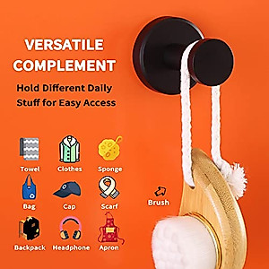 Angle Simple Towel Hook Matte Black, Stainless Steel Bathroom Hand Towel Holder, Compact Round Robe Hook Wall Mount