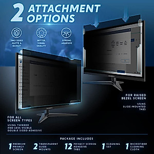 27 inch Computer Privacy Screen (16:10) - Black Security Shield - Desktop Monitor Protector - UV & Blue Light Filter by Akamai