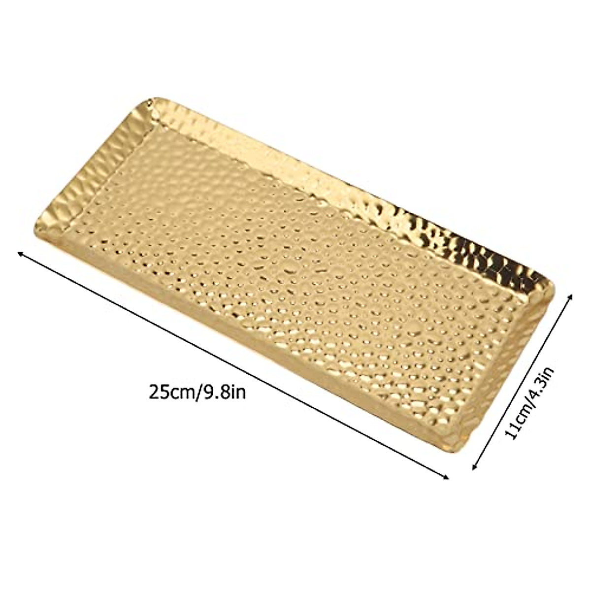 Serving Platter, Elegant Pastry Serving Tray Hammered Dishwasher Safe for Restaurant (Gold)