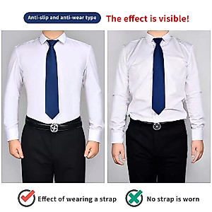 Bexicsea Mens Shirt Stays for Shirt Tuckers,Adjustable Elastic Shirt Garters,Shirts Suspenders,Shirt Holder,Shirt Clips With Non-slip Locking Clamps for Police Military