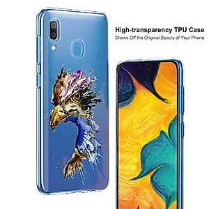 Transparent Case Compatible for Samsung Galaxy A10E, Soft Silicone TPU Gel Animal Drawings Ultra Thin Anti-Shock and Anti-Scratch Clear Bumper Case Cover for Samsung Galaxy A10E, A4
