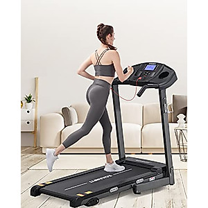 ECHANFIT Treadmill with Manual Incline and Bluetooth Speaker, 17.5" Wide Max 8.5 MPH Speed and 15 Preset Programs, 2.5 HP Folding Running Machine Treadmill for Home Gym Exercise Fitness