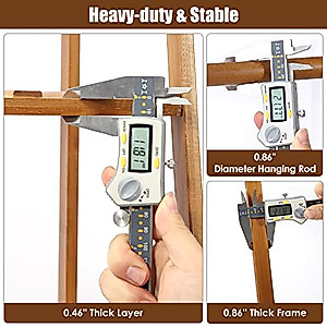 Bamboo Garment Rack with Shelves, Storage Box Set Included, Clothing Racks with Hooks, Clothes Rack Storage Organizer, Clothes Rack with Shelf, Space Saving Clothes Rack, Multifunctional Plant Rack