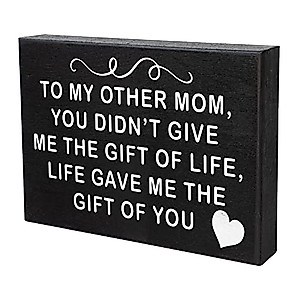 JennyGems To My Other Mom, Life Gave Me the Gift Of You Wooden Sign, Bonus Mom Gifts, Gift for Stepmom Foster Mom, Mother in Law, Wall Hanging Decor, Made in USA