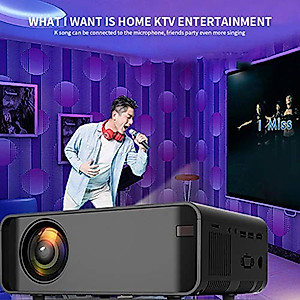 1080P 12000Lumen Cinema LED for Android BT HD Home 4K 3D HDMI Projector WiFi LED Light Red Christmas Lights Outdoor White Wire (Black, One Size)