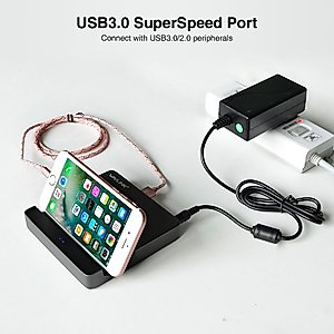 Wavlink Docking Station Compatible with Steam Deck USB 3.1 Gen 2 Type C Display Universal Hub with Power Delivery 4K HDMI Stand Charger for Phone Pad Tablet with 36W Power Adapter