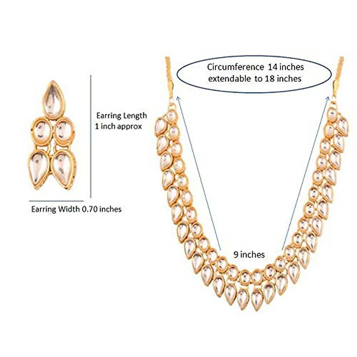 Touchstone Indian kundan jewelry sets for women necklace polki gold set earrings small royal mughal handcrafted look bollywood traditional wedding bridal designer jewellery fashion style in gold tone