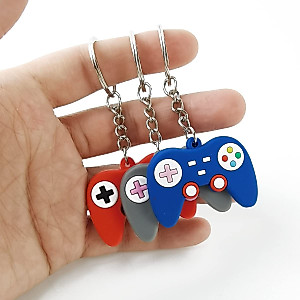 NSBELL 24PCS Video Game Controller Keychains in 6 Colors Video Game Party Controller Handle Key Ring Game Controller Keychain for Video Game Party Favors Birthday Baby Shower
