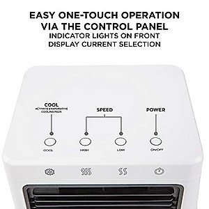 Ivation Personal Mini Air Cooler, Portable USB-Powered Desktop Evaporative Swamp Cooler Fan Humidifier with 2-Speed Fan, 5-Hour Cooling for Home, Office Desktop or Car Up to 21 Sq/Ft