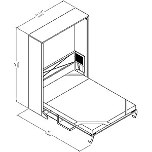 Leto Muro Azores Queen Murphy Bed with Desk | 64.5-inch Pull Down Wall Bed with Desk Combo Perfect for Guest Bed - Home Office Furniture | Space-Saving Furniture | Cabinet Bed Queen