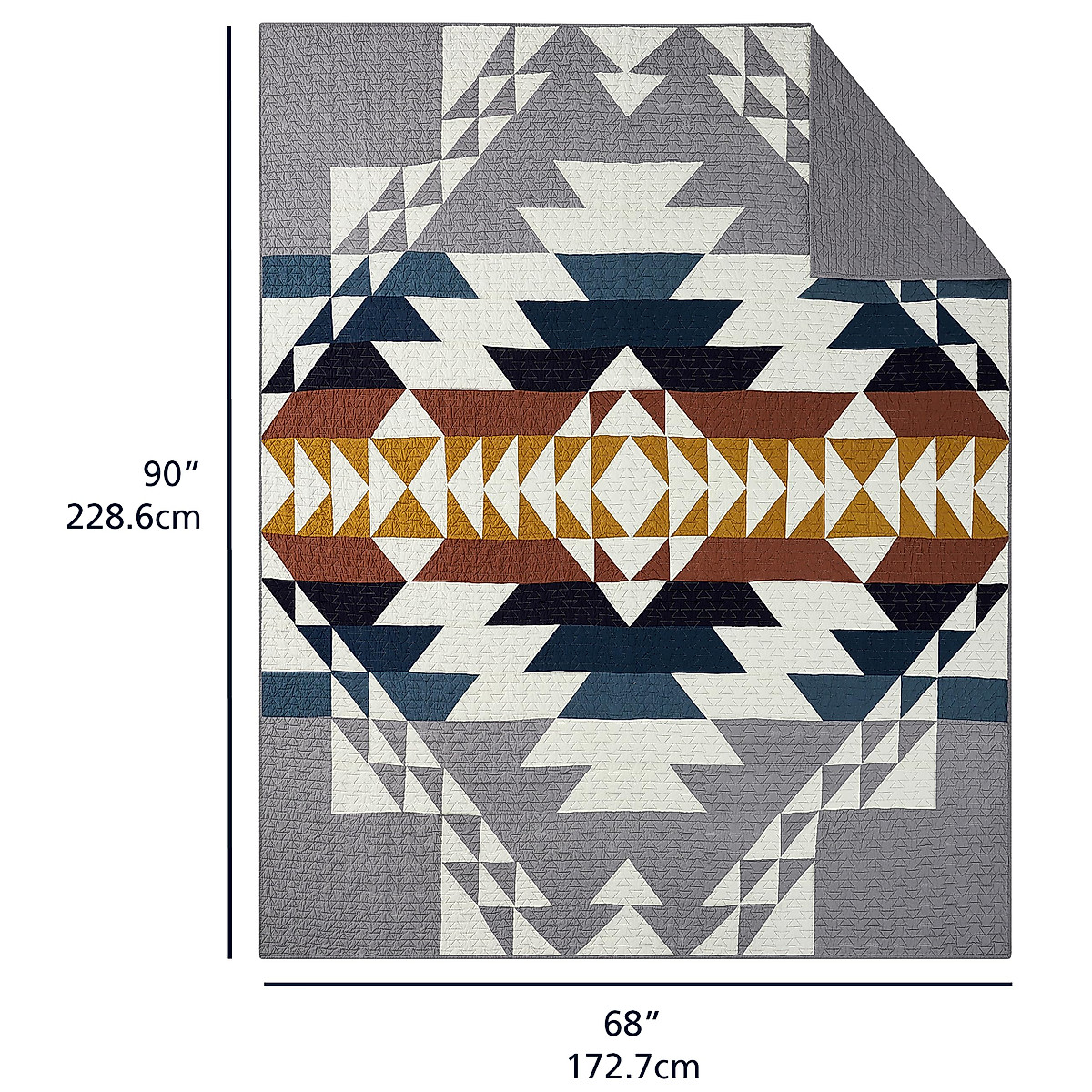 PENDLETON 29270 Explorer Twin-Twin XL Quilt Set Soft Cotton Bed Cover Rustic Machine Washable Bedspread Luxury Coverlet Set Cozy Lightweight Quilt and Pillow Shams Set, Twin, Grey