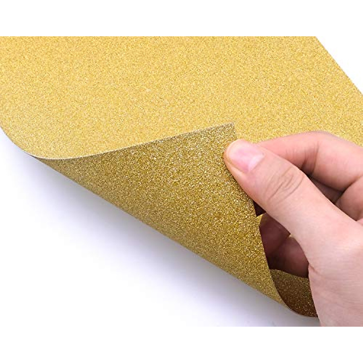 50 Gold Glitter Cardstock - Double Sided Non-Adhesive Glitter Sheet - 400 GSM Gold Glitter Paper for Arts and Craft, DIY Glitter Paper for Invitations, Projects - 8.5 x 11 inches (50 Pack)