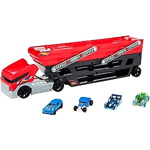 Hot Wheels Mega Hauler and 4 Cars Set