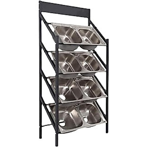 RKUVPAE Washing Hand Basin Display Rack, Free Standing Commercial Kitchen Sink Sample Stand, Utility Double Slot Sink Storage Shelves with Wheels for Home