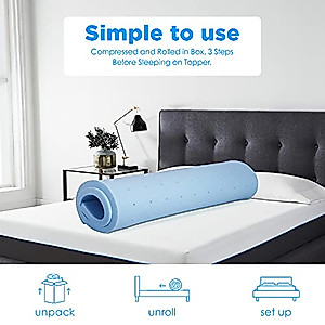 2-Inch Mattress Topper Memory Foam Pressure Relief for Back Pain Cooling Gel-Infused Gel Infused Mattress Topper Cooling & Breathable CertiPUR-US Certified (Twin)