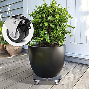 W B D WEIBIDA Trash Can Dolly Adjustable 15-19 Inch Round Dolly with Wheels Heavy Duty Trash Can Roller Base Large Bucket Dolly Multi Functional Drum Dolly Rolling Keg Dolly Cart