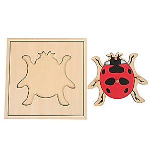LEADER JOY Montessori Nature Materials Ladybug Puzzle for Early Preschool Learning Toy