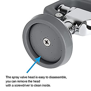 TCEUMIK Pre Rinse Spray Valve Commercial Sink Faucet Sprayer Head Dish Sprayer Nozzle with Handle Grip Assembly Replacement Kit of Restaurant Industrial Faucets 1.42 GPM High-Pressure Chrome Finished