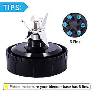 AxPower 2 Packs Extractor Blades Replacement Part for Ninjia 16 oz Blender Cup 6 Fins Blender Blade Compatible with Nutri Ninja BL660 BL663 BL663CO BL740 BL770 BL771 BL773Co BL780