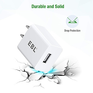 EBL USB Wall Charger, 5V 2.1A Charger Adapter(Model: M5129) for EBL Charger Power Supply (Model: C9008 C9010N 6828 FY-408 FY-409 6201) and iPhone, Galaxy, HTC, LG, Table, Motorola and More