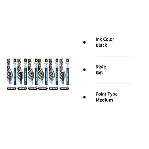 Zebra G-301 Stainless Steel Pen JK-Refill, Medium Point, 0.7mm, Black Ink, 2-Count (6 Pack)