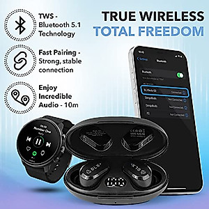 BLXBUDS G2 Wireless Earbuds - Wireless Bluetooth Headphones with Charging Case | TWS Dual-Stereo Earphones | Bluetooth Earbuds with Microphone for iPhone and Android | Up to 6 Hours Battery Life
