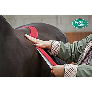 VETKIN VetkinTape® Veterinary Kinesiology Tape Red | Kinesiology Tape for Horses & Dogs | Equine & Canine Kinesiotape | Latex Free and TÜV Quality Mark Certified Ktape | 1.2 inch | Pack of 2 Rolls