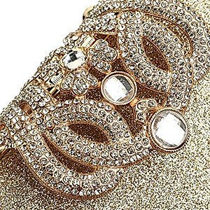 Women Evening Clutch Bag Leather Sparkling Designer Handbag Purse for Wedding Party (Rose gold)