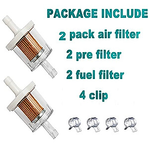 HEYZLASS 2 Pack MIU11286 Air Filter, Compatible with John Deere GY20575 L111 L118 L120 LA120 LA130 LA135 LA140 LA145 D130 D140 18-26 HP Intek V-Twin Lawn Mower Tractor Air Filter with Fuel Filter