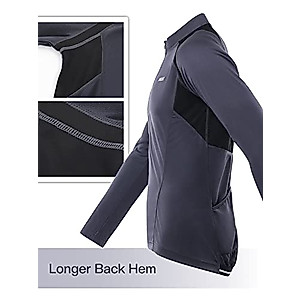 ARSUXEO Men's Half Zipper Cycling Jerseys Long Sleeves MTB Bike Shirts 6031 Gray Size Medium