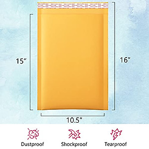 UCGOU Kraft Bubble Mailers 10.5x16 Inch 25 Pack Yellow Padded Envelopes #5 Large Mailing Packages Self Sealing Tear Resistant Boutique Bulk Mail Shipping Bags for Clothes,Book and More