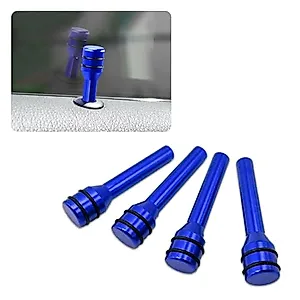 Hawyet 4 PCS Car Door Lift Bolt, 1.93" Safety Door Metal Lock Knob Pull Pin Replacement, Simple Personalized Door Lock Status Button Cover, Universal Interior Accessories for Most Cars (Blue)