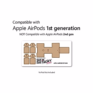 TACKY DESIGN Classic Skins for Apple Airpod Skins, Solid Airpods Sticker for airpods 1 & 2 Vinyl 3m, Airpod Stickers for Earbuds, airpods Skins Protective Full Cover. (AirPods 1st Generation, Latte)
