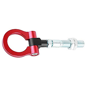 Tow Hook Ring,Heavy Duty Tow Hook Folding Ring Racing Front Car Refitting Fit for Veloster 2012?2017 Black/Red (Red)