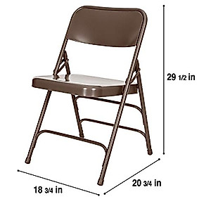 OEF Furnishings Triple Brace Steel Folding Chair, Brown