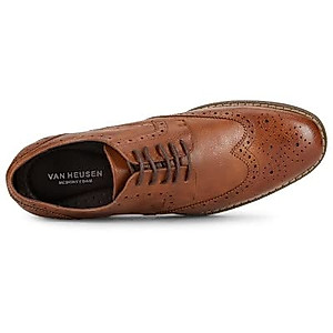 Van Heusen Men's Gino Wingtip Oxford Shoes, Cognac, 12