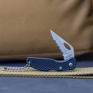 Maxam Falcon IV Lockback EDC Serrated Stainless Steel Knife, Small Folding Knife, Blade Length 1 7/8 Inch