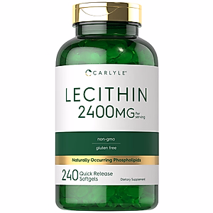 Carlyle Lecithin 2400mg | 240 Softgel Capsules | Phospholipid Supplement | Non-GMO, Gluten Free
