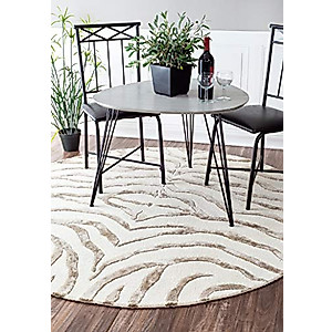 nuLOOM Hand Tufted Plush Zebra Accent Rug, 3x5, Gray