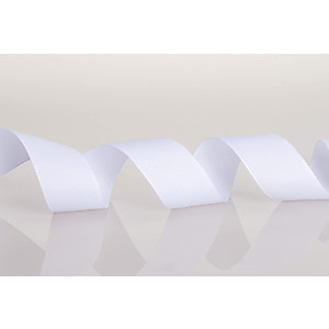 ATRBB 25 Yards 1 Inch Solid Grosgrain Ribbon Roll for Gift Wrapping DIY Hair Accessories (White)