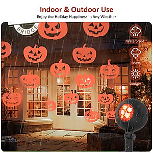 Halloween Lights, Outdoor Pumpkin Light Projector Indoor Holiday Decoration Lamp Waterproof LED Show Dynamic Spotlight Outside Night Projection for Party House Home Yard Garden Decorations
