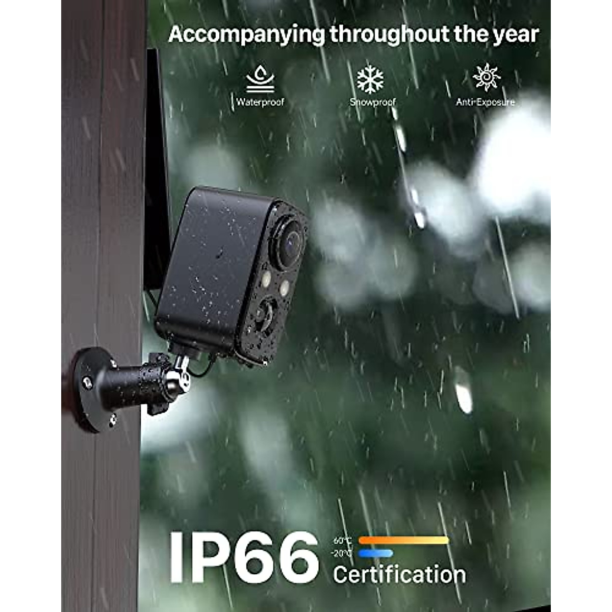 IHOXTX Security Cameras Wireless Outdoor, Flood Light Solar Cameras for Home Security, Home Camera with Color Night Vision, PIR Human Detection, 2-Way Talk, IP66 Waterproof, SD Card/Cloud Storage