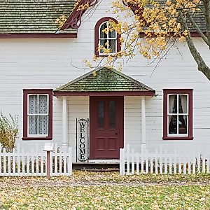 NIKKY HOME Large Vertical Welcome Word Sign for Porch Front Door Entryway Rustic Wooden Plaque Wall Hanging Decor, 46.5 x 12.5 Inch