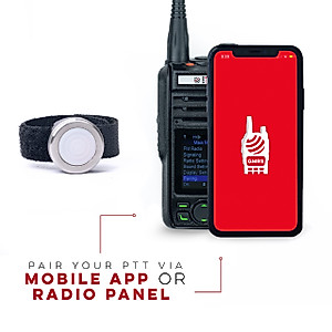BTECH BS-PTT Wireless PTT (Push-to-Talk) Device - Compatible with GMRS-PRO Radios and HFP Bluetooth Headsets for Effortless Wireless Communication